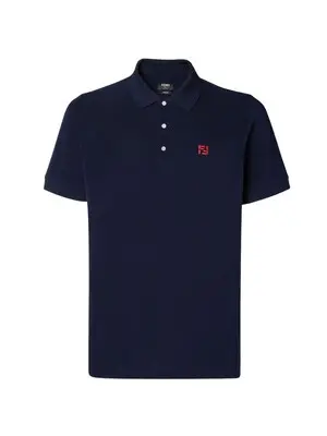 Fendi Polo Shirt With Embroidery - Blue