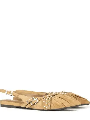 Ash Ballerina Bianca Flat Slingback With Silver Studs