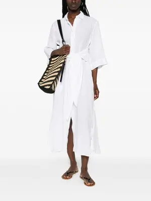 ARCHIVIO '67 Linen Shirt Dress With Tied Waist