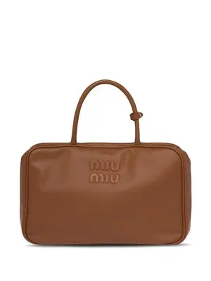 Miu Miu Beau Large Leather Handbag - Brown