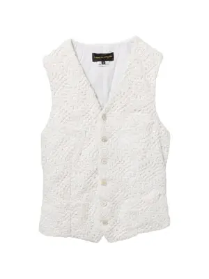 Comme Des Garçons Floral Embroidered Vest