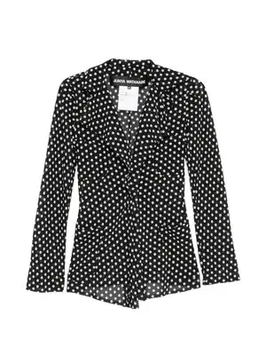 Junya Watanabe Polka-dot Ruffled Jacket - Black