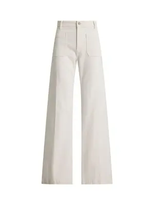 Polo Ralph Lauren Wide Leg Denim Trousers - White