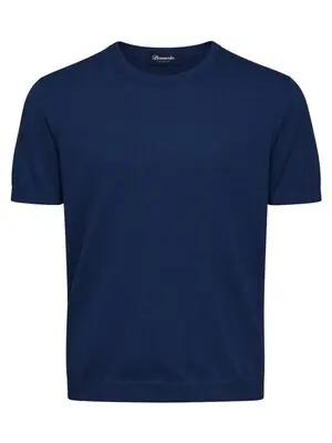 DRUMOHR Crew Neck Short Sleeve Fine Knit Sweater
