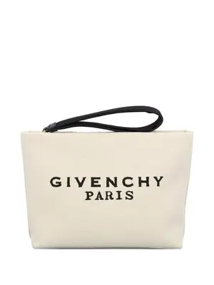Givenchy Logo Cotton Pouch - Beige