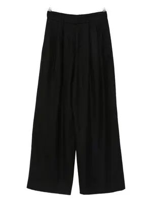 SUSANNE BOMMER Pleated Wide-leg Trousers - Black