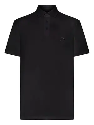 Giorgio Armani Interlock Cotton Polo Shirt - Black
