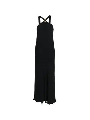 FORTE_FORTE Silk Blend Long Dress - Black