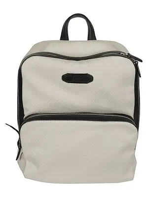 Brioni Via Veneto Canvas Backpack - Beige