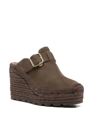 Stella McCartney Gaia Suede Wedge Clogs