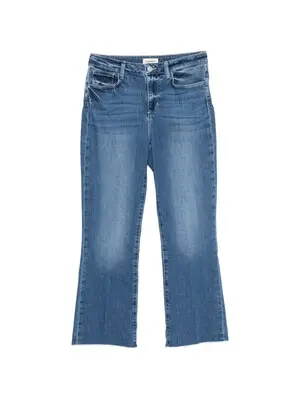 L'Agence Cropped Denim Jeans With Raw Edge Hem
