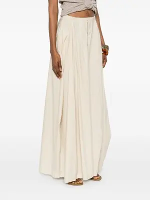 JUCCA Pleated Maxi Skirt - Beige