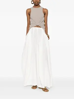 JUCCA Pleated Maxi Skirt - White