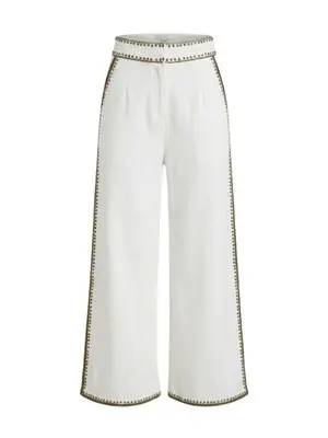 SCARLETT POPPIES Vera Embellished Trim Pants
