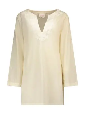 MC2 SAINT BARTH Cedy Dress Elegant V-neck Embroidered Tunic