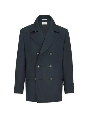 Brunello Cucinelli Wool Double Breasted Pea Coat