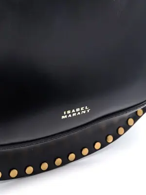 Isabel Marant Étoile Oskan Moon Leather Shoulder Bag - Black