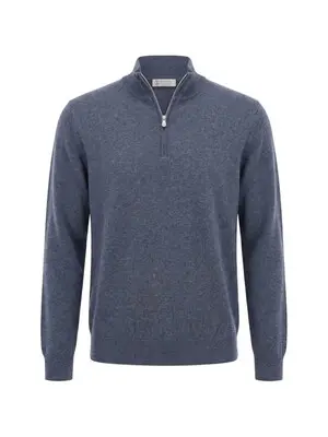 Brunello Cucinelli Quarter Zip Pullover - Blue