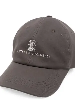 Brunello Cucinelli Logo Baseball Cap - Brown