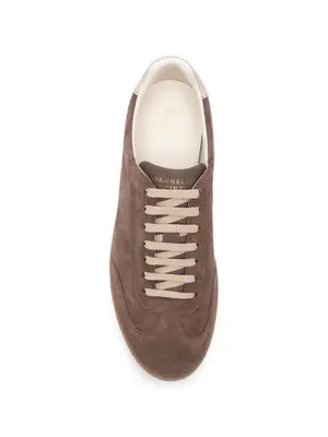 Brunello Cucinelli Suede Leather Lace-up Sneakers - Grey