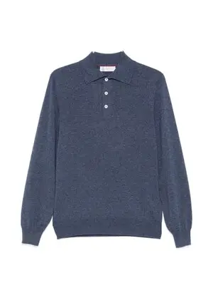 Brunello Cucinelli Cashmere Polo Shirt - Blue