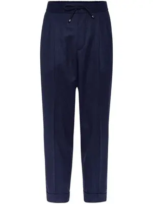 Brunello Cucinelli Navy Virgin Wool Trousers - Blue
