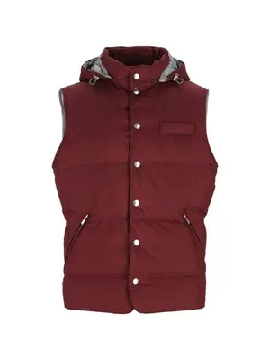 Brunello Cucinelli Hooded Down Vest - Red