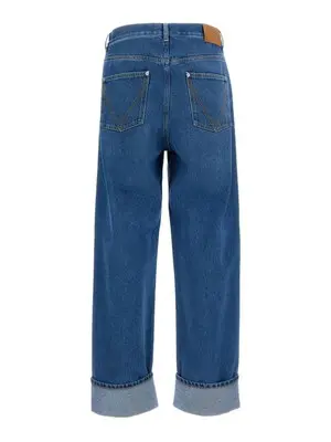 Bottega Veneta Wide Leg Turn-up Hem Jeans
