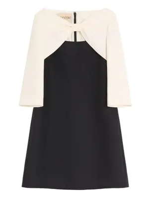 Valentino Garavani Wool And Silk Mini Dress - Black