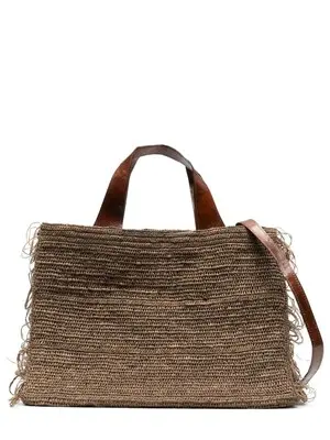 IBELIV Onja Bag Woven Raffia Tote With Fringed Detail