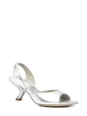 VIC MATIE Open-toe Leather Slingback Sandals