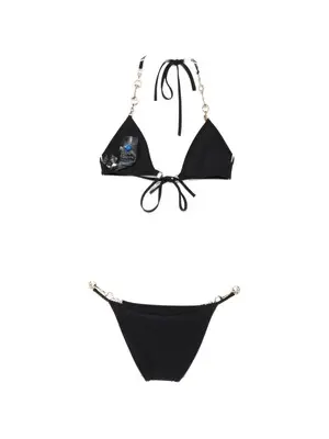 Gucci Triangle Bikini Set With Horsebit Chain Straps