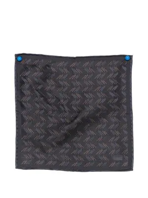 Brioni Printed Pocket Square - Blue