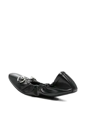 Gucci Prima Leather Ballet Flats With Horsebit Detail