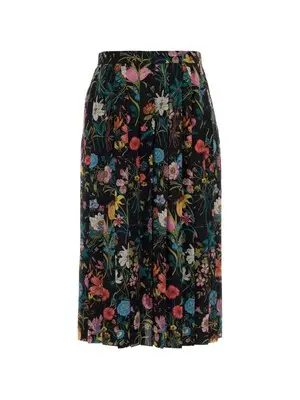 Gucci Printed Silk Midi Skirt