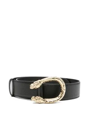 Gucci Dionysus Leather Belt With Tigerhead Buckle - Black