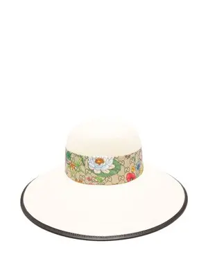 Gucci Flora Straw Sun Hat - Beige