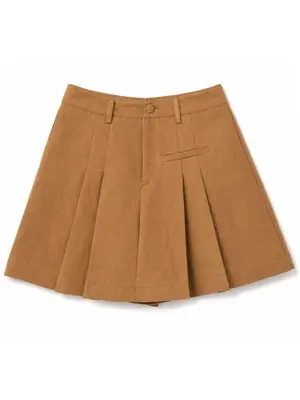 ACTUALEE Pleated Mini Skirt With Pocket Detail