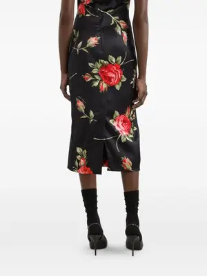 Dolce & Gabbana Roses Bouquet Print Sleeveless Midi Dress