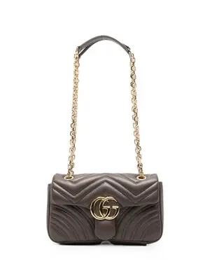 Gucci Gg Marmont Small Leather Shoulder Bag - Brown