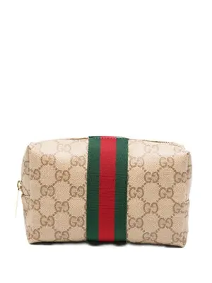 Gucci Gg-supreme Web Detail Beauty Case