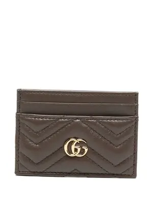 Gucci Gg Marmont Leather Card Case - Brown