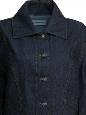 Givenchy Denim Cotton Jacket With Classic Collar And Balloon Sleeves - Blue