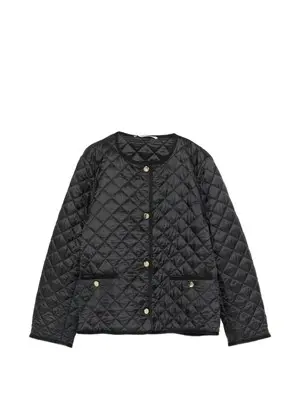 Max Mara Nylon Quilted Blouson Jacket With Gold Button Detail