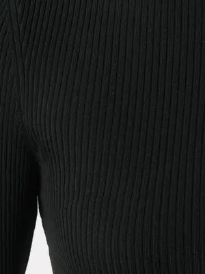 Wolford Virgin Wool Ribbed Knit Roll Neck Sweater - Black