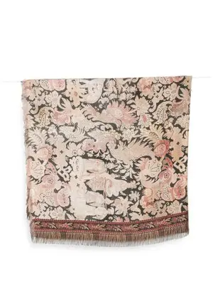 PIERRE-LOUIS MASCIA Printed Silk Scarf - Brown