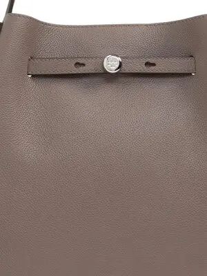 Tory Burch Romy Large Leather Bucket Bag - Grey