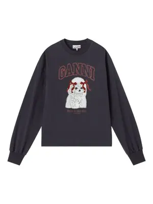 Ganni Drop Shoulder Sweatshirts Hoodies For Women