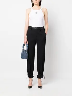 Fendi Logo Cotton Tank Top - White
