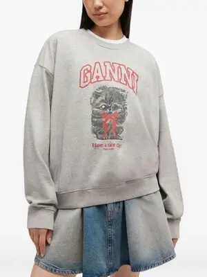 GANNI Margot Kitty Organic Cotton Sweatshirt